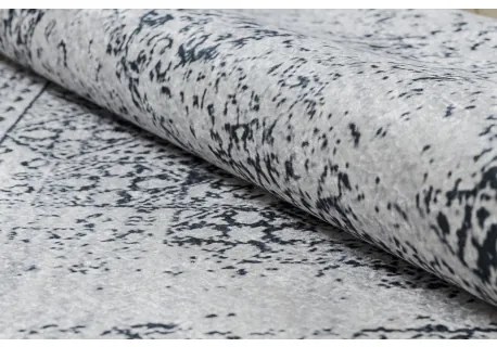 Dywany Luszczow Kusový koberec ANDRE pratelný Růžice 1072 vintage protiskluz, bílá černá Rozměr koberce: 160 x 220 cm