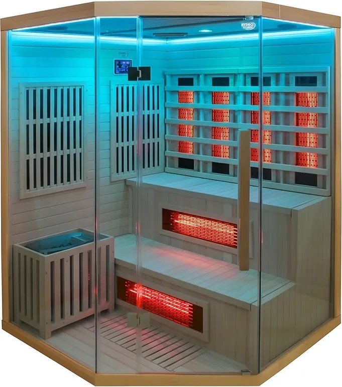 BPS-koupelny Kombinovaná sauna 2v1 - Infrasauna + finská sauna 150x150, 4-5 osob