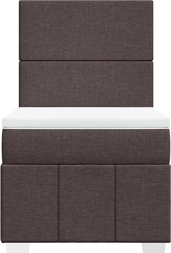 Box spring postel s matrací tmavě hnědá 90x200 cm textil 3293847