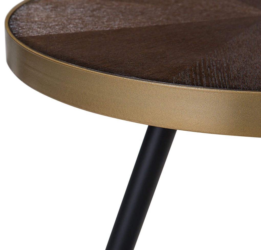 Kavárenský stolek tmavěhnědo-zlatý RAMONA Beliani