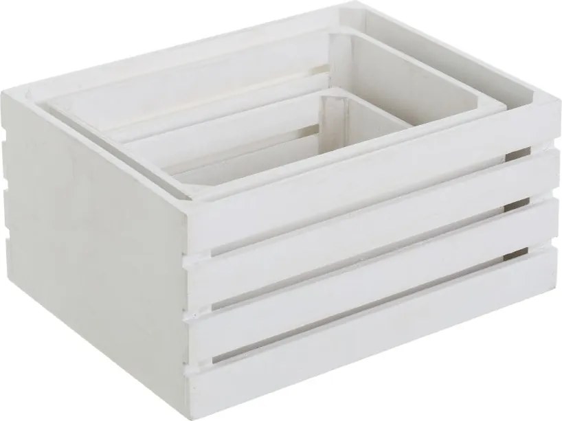 Bílé úložné boxy v sadě 3 ks 31x23x15 cm – Casa Selección