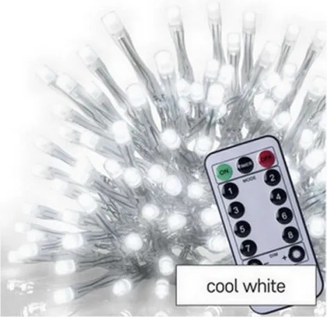 Vánoční osvětlení EMOS D4CC02 ZY1905 LED řetěz krápníky 5m studená bílá ovladač programy