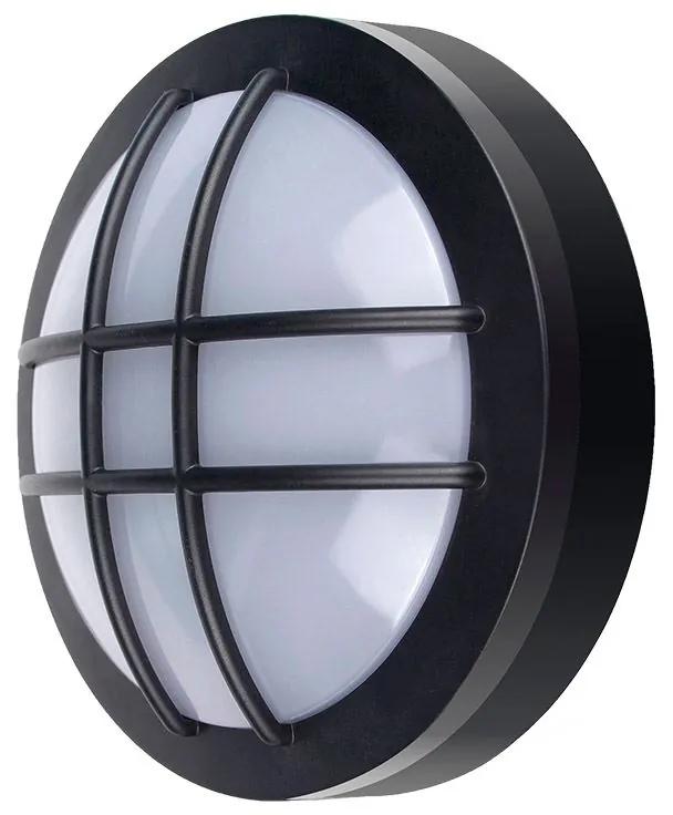 Solight LED venkovní osvětlení kulaté s mřížkou, 20W, 1500lm, 4000K, IP65, 23cm, černá
