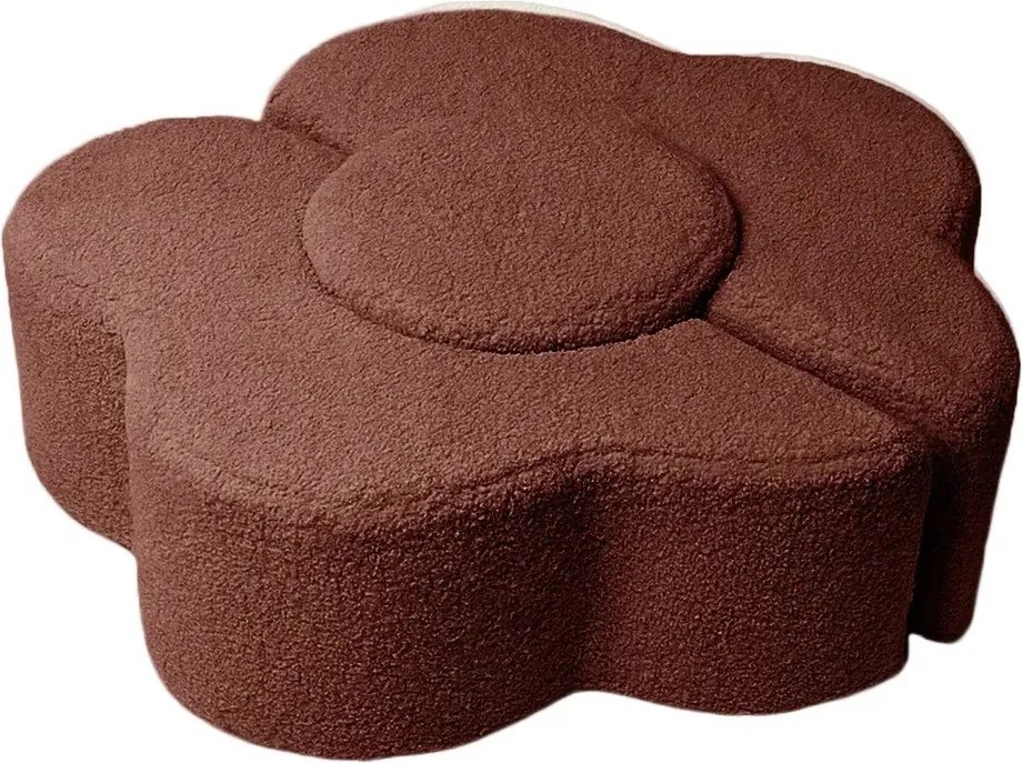 Hnědé pěnové hřiště 3 ks z materiálu bouclé výška 27 cm 88x90 cm – Meowbaby