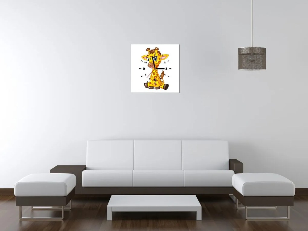 Gario Obraz s hodinami Veselá žirafa Rozměry: 30 x 30 cm
