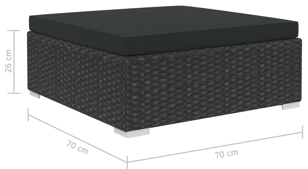 vidaXL Marketos 10dílná zahradní sedací souprava s poduškami polyratan černá