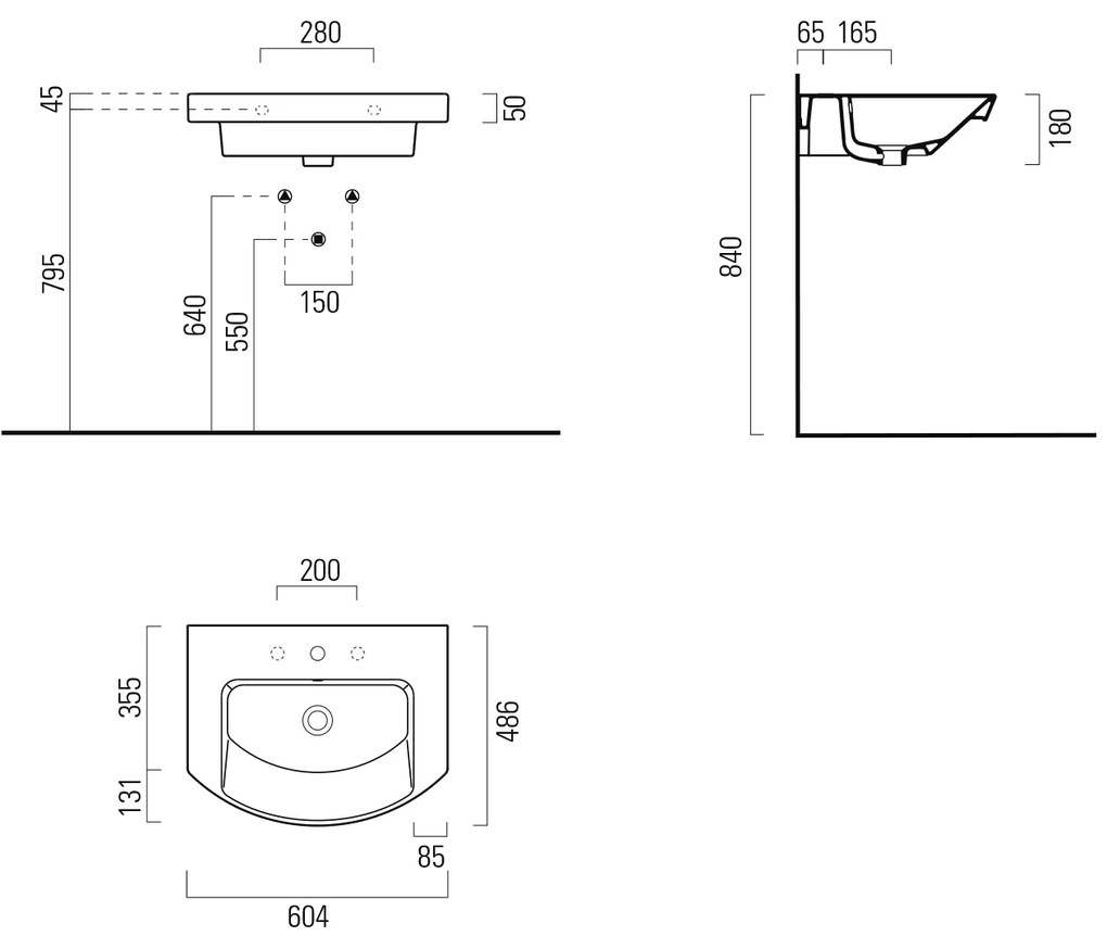 GSI NORM keramické umyvadlo 60 x 49 cm oblé s přepadem Extra Glaze bílá 8645111