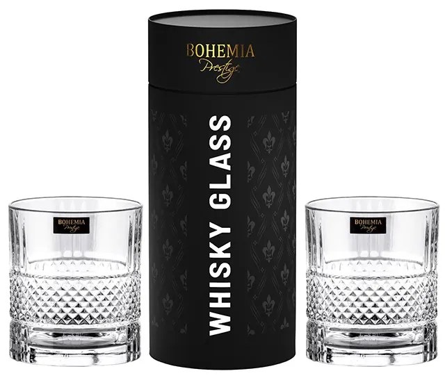 BOHEMIA PRESTIGE ELEGANTE SKLENICE NA WHISKY V TUBĚ 320ML SADA 2KS