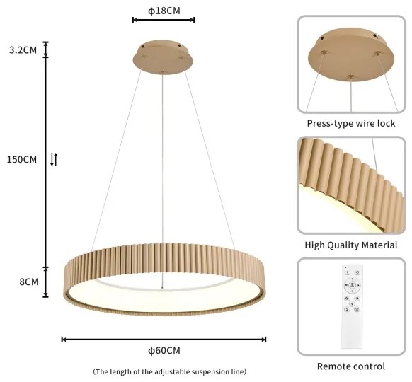 Brilagi - LED Stmív. lustr na lanku FALCON MODERN LED/54W/230V 60 cm béžová+ DO