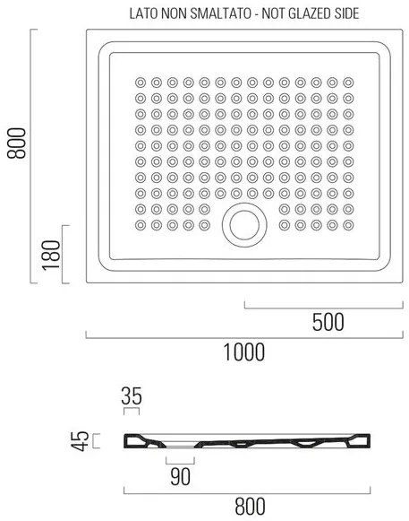 GSI Extra Flat Obdélníková keramická sprchová vanička 100 x 70 cm, bílá 438911