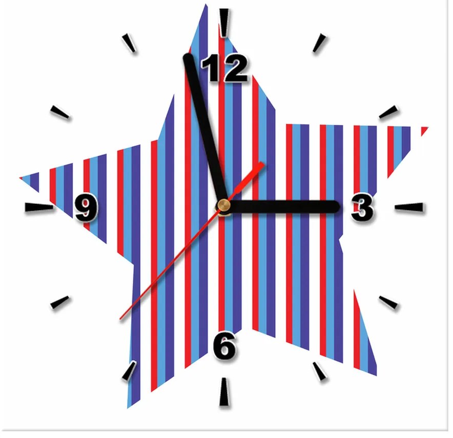 Gario Obraz s hodinami Pásikavá hvězda Rozměry: 30 x 30 cm