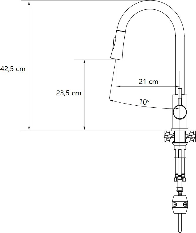Kuchyňská dřezová baterie QUADRON JULIA s vytahovací sprchou černá matná