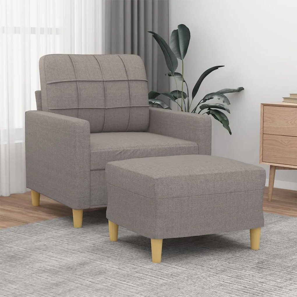 Křeslo s podnožkou taupe 60 cm textil 3201000