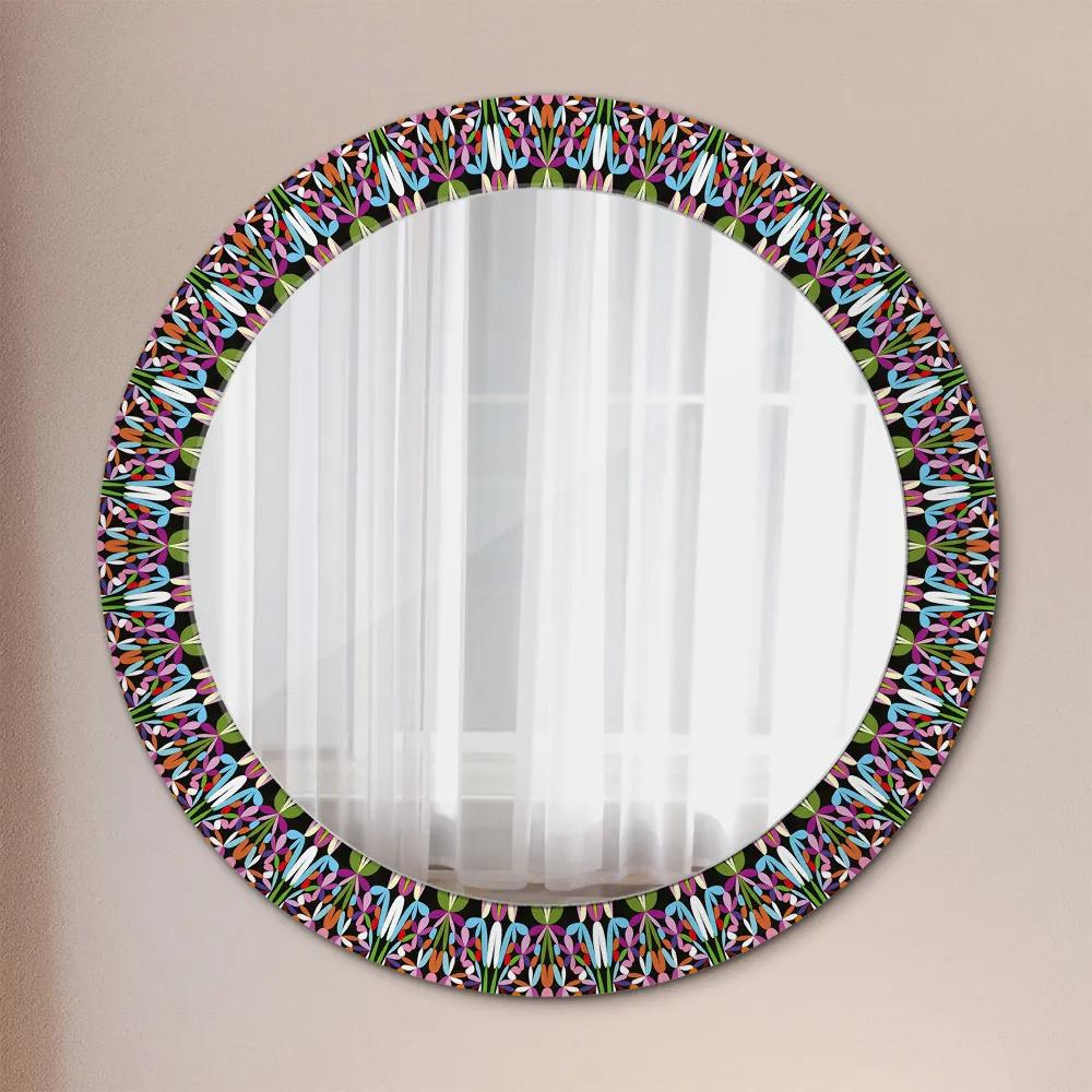 Kulaté dekorativní zrcadlo Psychedelický vzorec mandaly fi 70 cm