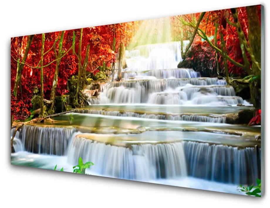 Plexisklo-obraz Vodopád Příroda Les 140x70 cm