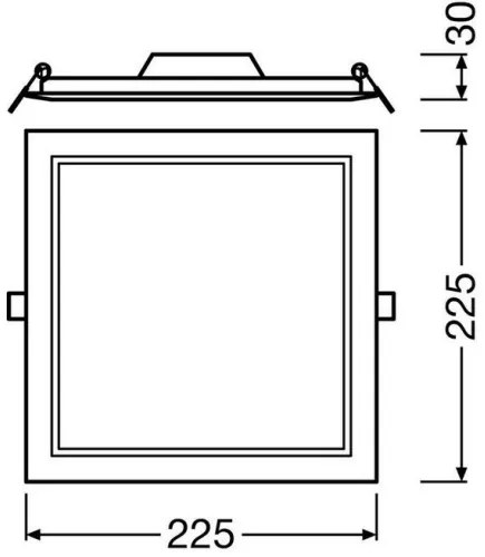 LED podhledové svítidlo LEDVANCE Slim Square 210mm 18W/3000K teplá bílá