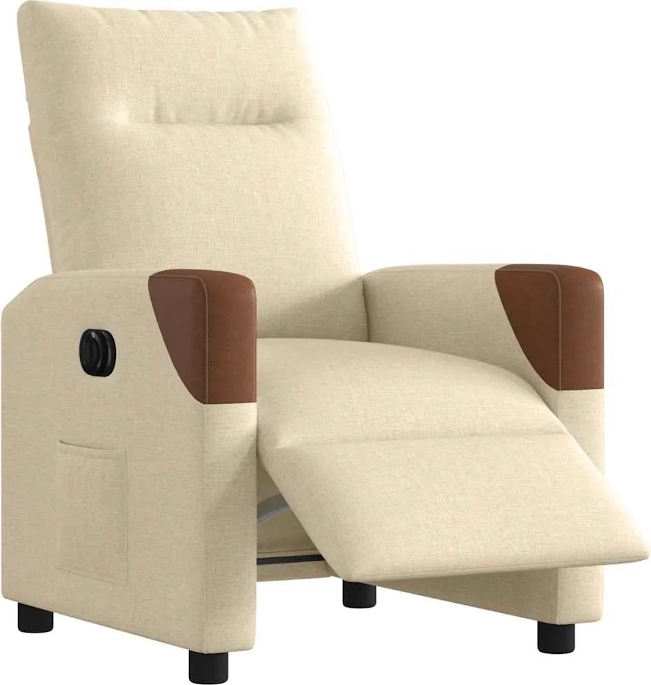 Elektrické polohovací křeslo krémové textil 3323994