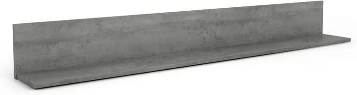 Nástěnná police Carlos, šedý beton, 150 cm