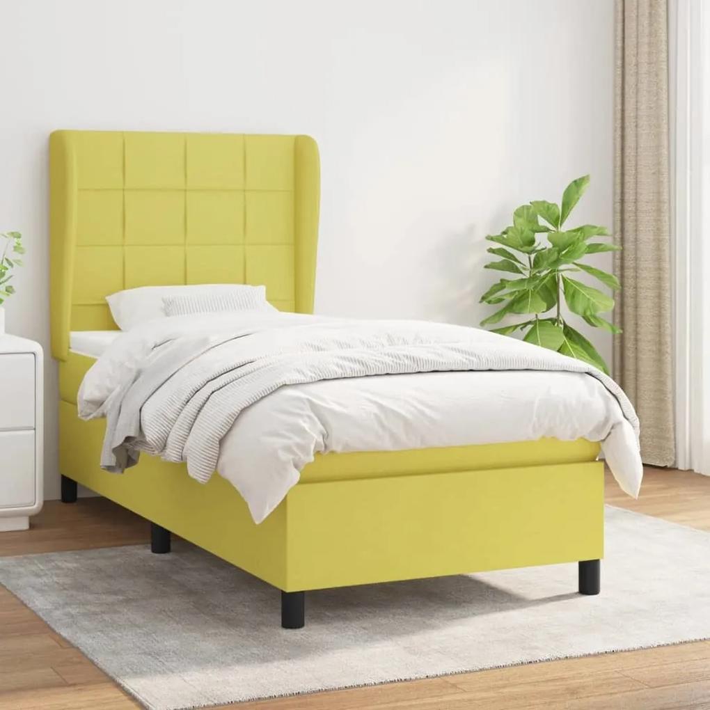 vidaXL Box spring postel s matrací 90x200 cm textil [3127935] Barva: světle šedá