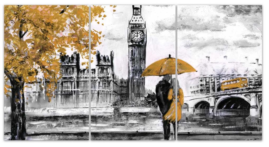 Malvis ® Obraz londýnská procházka žlutá Velikost (šířka x výška): na výšku - 80x120 cm