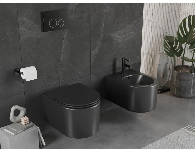 Mexen SOFIA, závěsný bidet, 48 x 36 cm, černá matná, 35544885