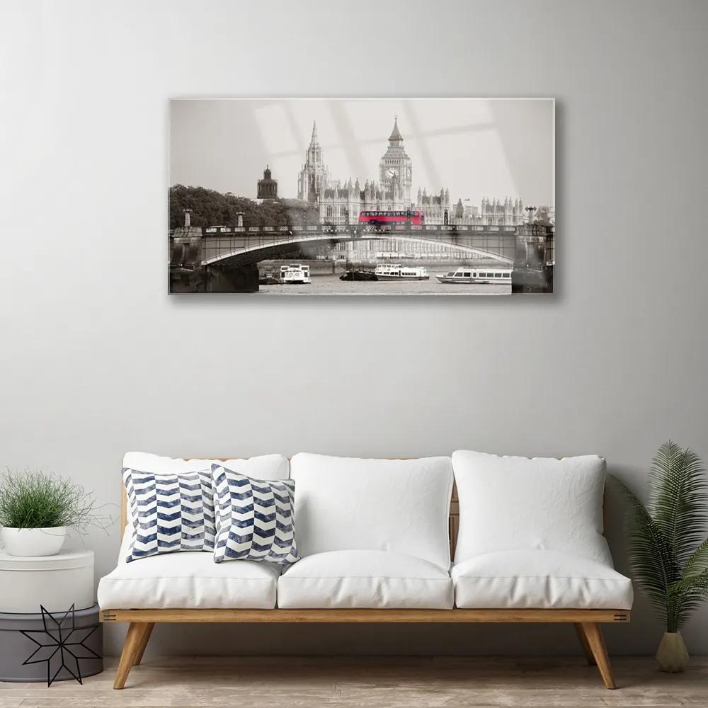 Obraz na skle Most Londýn Big Ben 100x50 cm