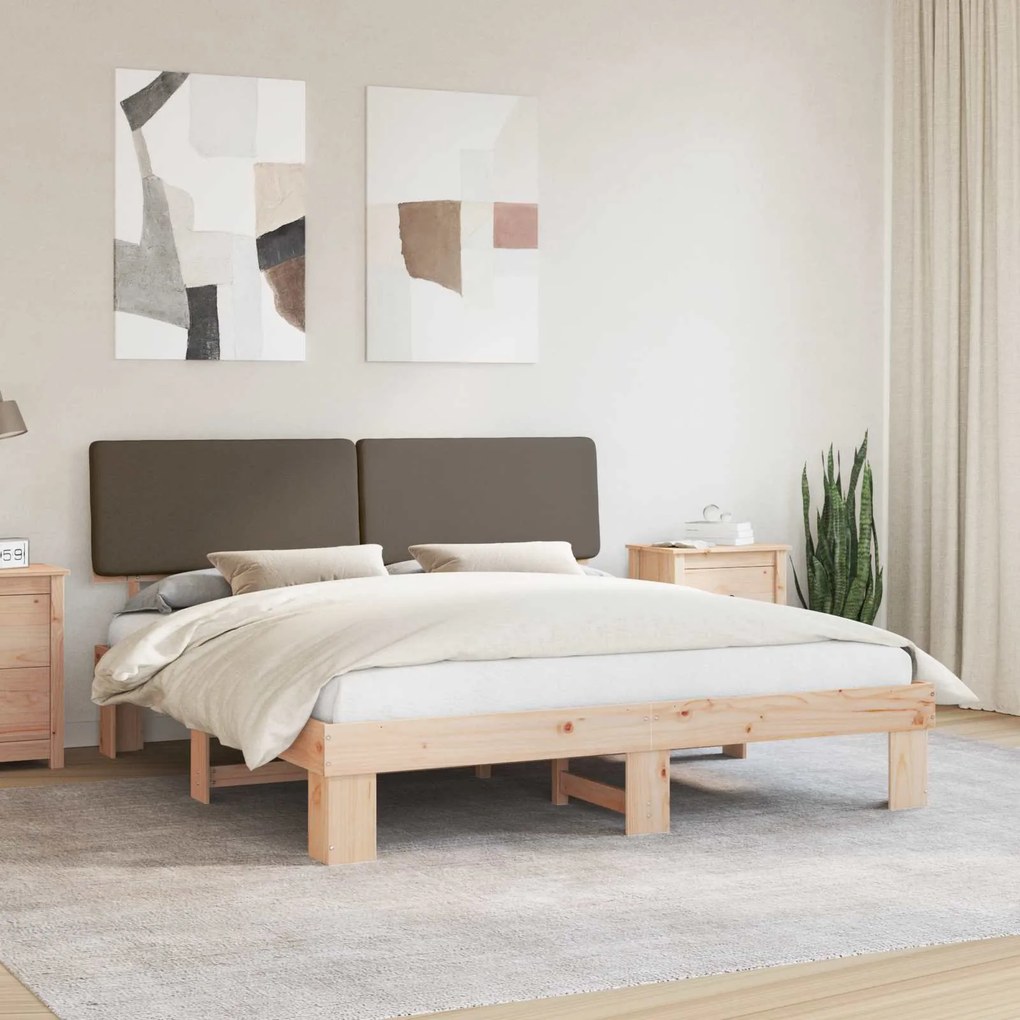 Rám postele s čalouněným čelem s čelo Taupe 180 x 200 cm 3398082