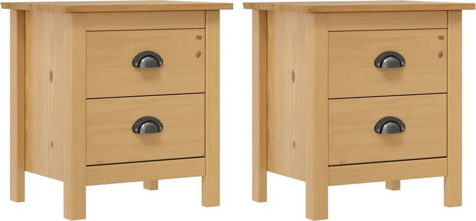 Noční stolky Hill 2 ks 46 x 35 x 49,5 cm masivní borové dřevo 288907