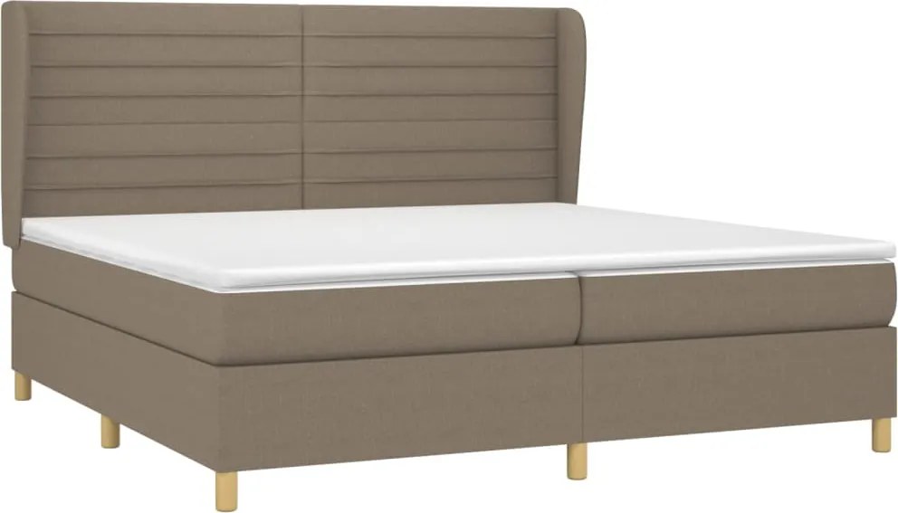 Box spring postel s matrací taupe 200x200 cm textil 3128633