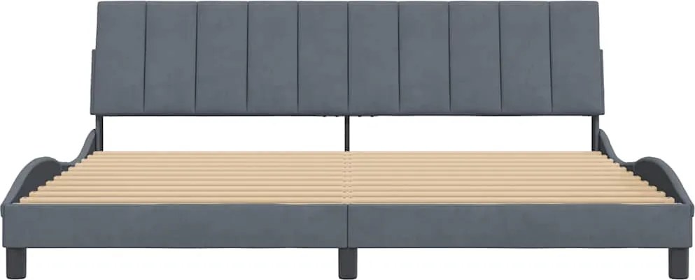 Rám postele bez matrace Hanko tmavě šedý 200 x 200 cm samet 3207868