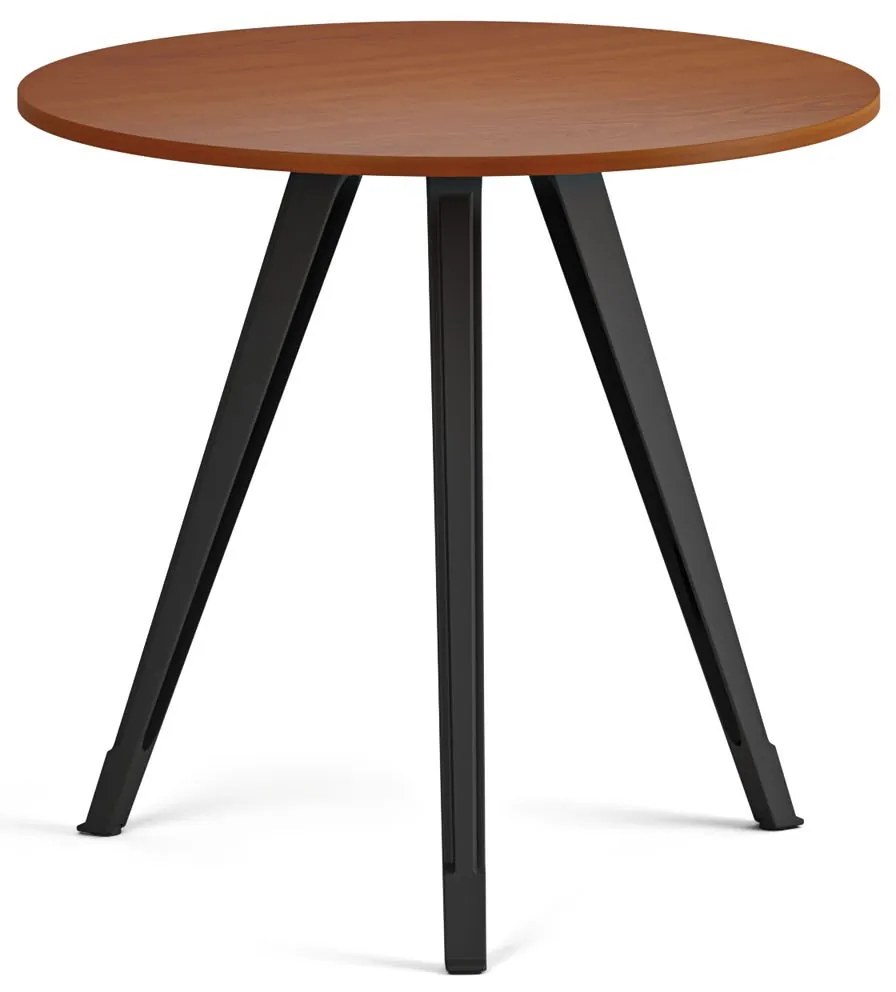Konferenční stůl PRIMO ZEN, průměr 80 cm, černá podnož, třešeň