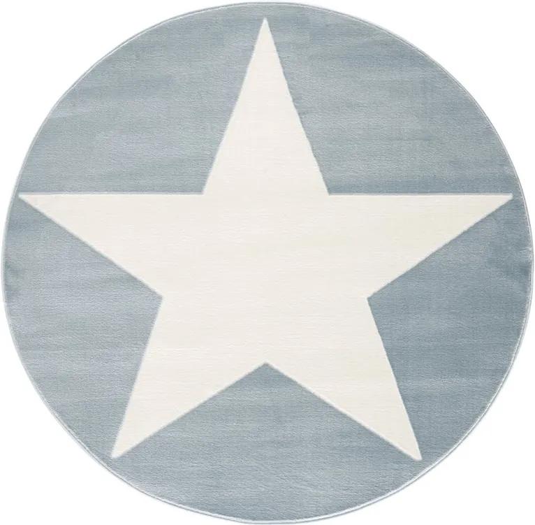 Dětský kulatý koberec - Star barva: mátová, Velikost: průměr 133