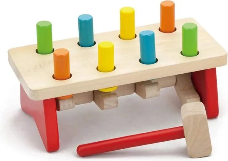 Dřevěná zatloukačka pro nejmenší Viga multicolor