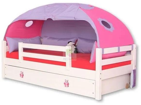 Dětská postel - jednolůžko DOMINO D901- RF, masiv smrk - bílá DOMESTAV