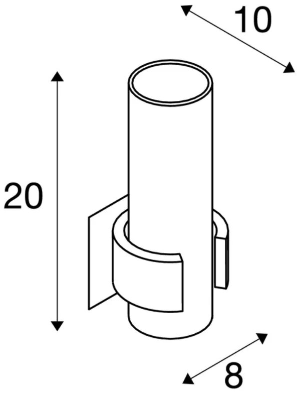 SLV Dena I, nástěnné svítidlo, 1x40W, hliník, 20cm