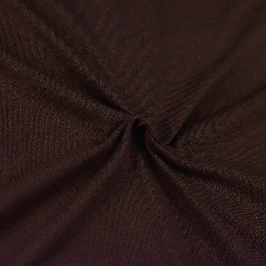 BROTEX Jersey prostěradlo tmavě hnědé Rozměr: 180 x 200 cm