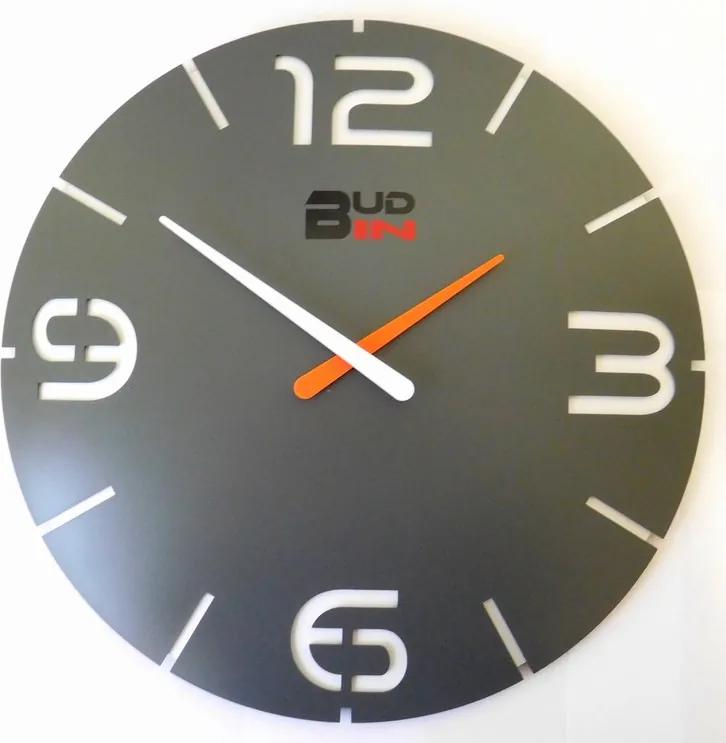 Přesné rádiem řízené šedivé designové nástěnné hodiny BUD-IN C1909