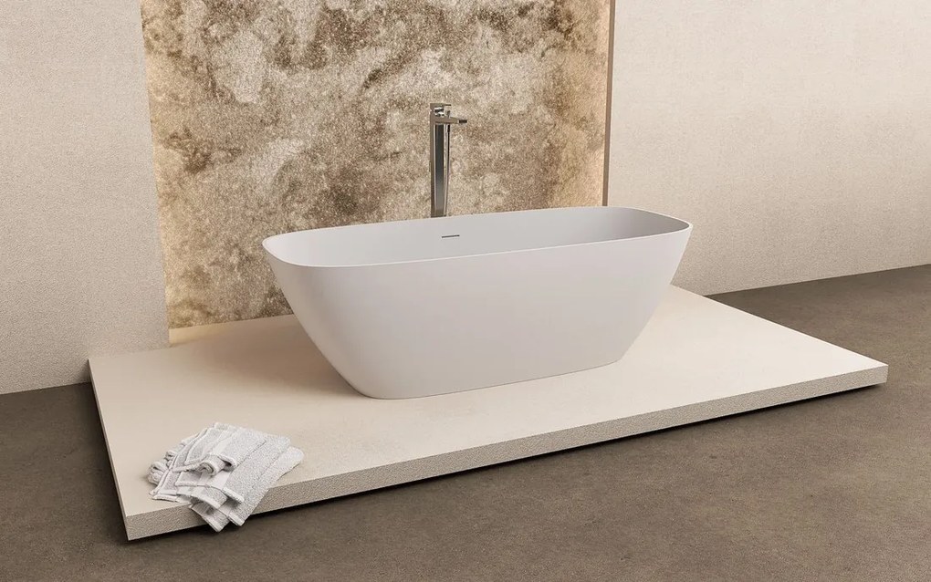 Polysan Polysan, MEDINA volně stojící vana 165x70cm, rockstone, bílá mat, 92430