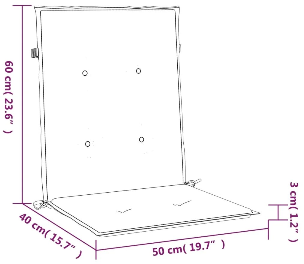 vidaXL Marketos Podušky na židli nízké opěradlo 6 ks vínové 100x50x3 cm oxford