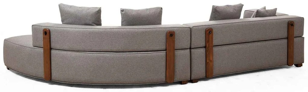 Designová rohová sedačka Galatea 180 cm šedá - pravá