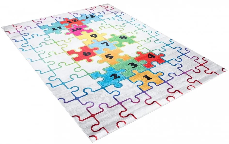 Dětský koberec s barevným motivem puzzle Šířka: 80 cm | Délka: 150 cm