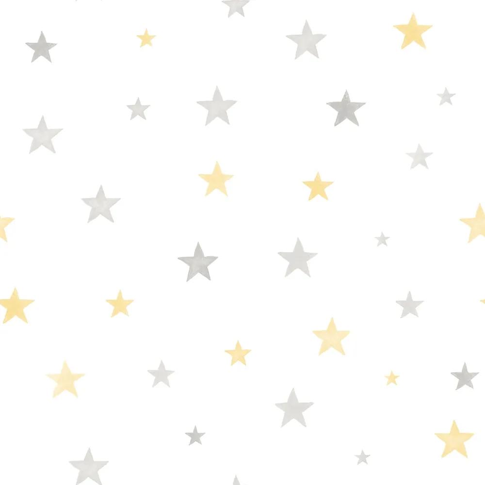 Grandeco Dětská vliesová tapeta na zeď hvězdičky LO2703, Little Ones, Grandeco rozměry 0,53 x 10,05 m