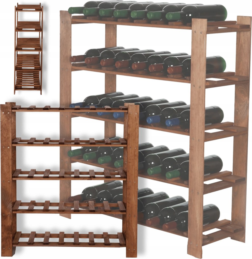 Regál na víno stojan na víno polička na lahve skříňka na alkohol 35 lahví