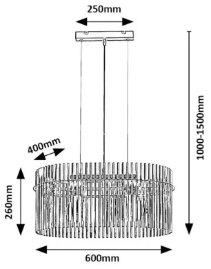 Rabalux 72262 - Lustr na lanku INESA 2xE27/40W/230V