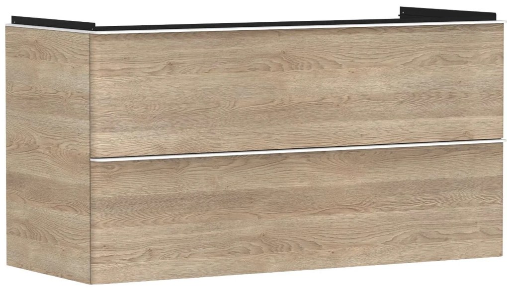 Hansgrohe Xelu Q - Umyvadlová skříňka, 63x118x50 cm, 2 zásuvky, přírodní dub/matná bílá 54037700