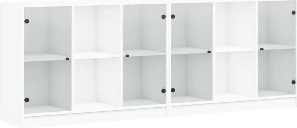 Knihovna s dvířky bílá 204 x 37 x 75 cm kompozitní dřevo 3206531