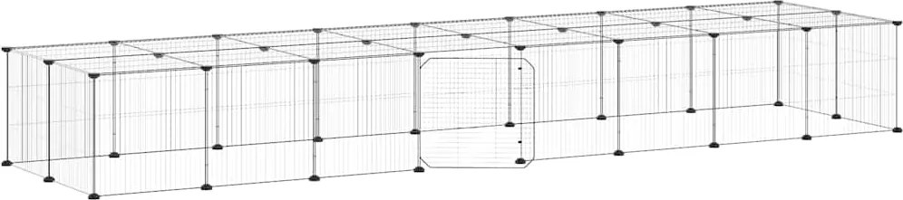 36panelová ohrádka pro zvířata s dvířky černá 280 x 70 x 35 cm ocel 3114060