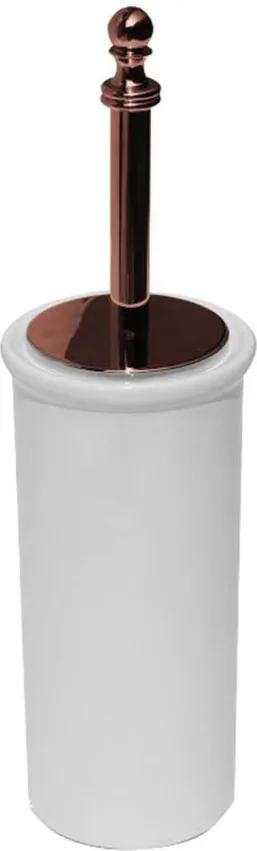 SAPHO - PERLA WC štětka na postavení, keramika, růžové zlato PE1207