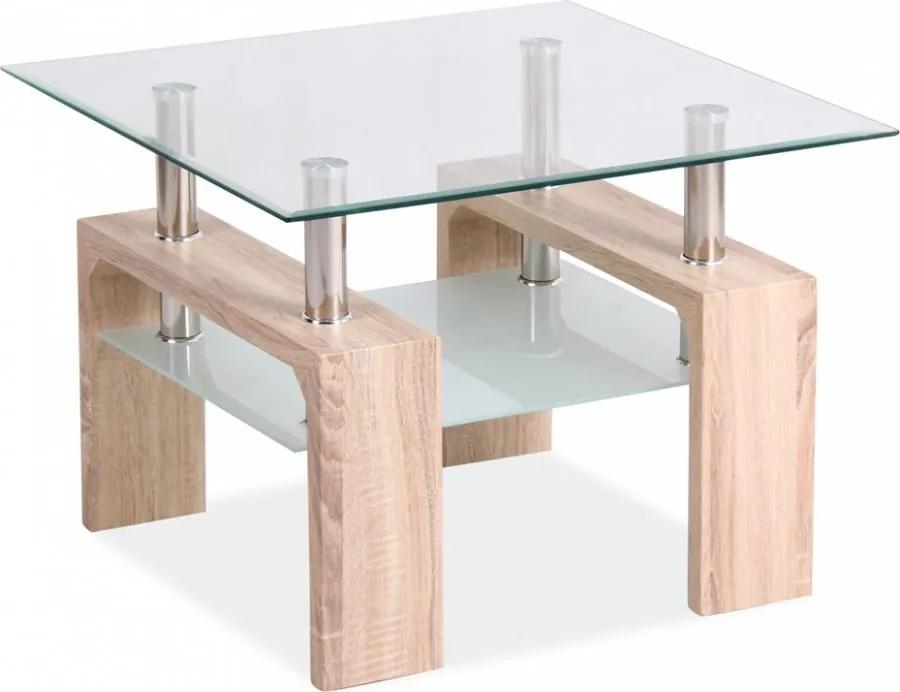 Casarredo - Komfort nábytek Konferenční stolek LISA D, dub sonoma/sklo
