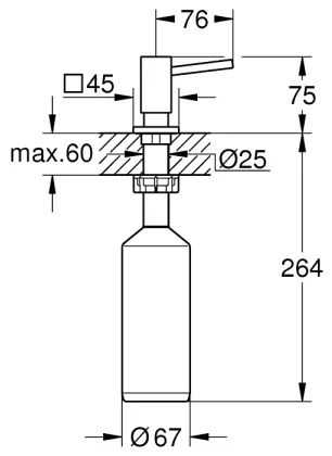GROHE 40649000 - Dávkovač mýdla CUBIC 500 ml lesklý chrom
